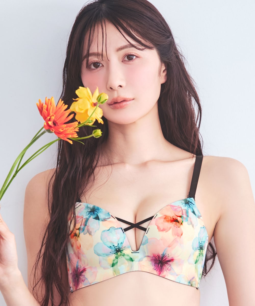 Blurry Flower Maximum Boost Bra CHOMORI BRA(R) | aimerfeel